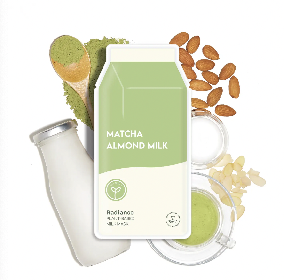 Matcha Almond Milk Radiance Plant Based Milk Sheet Mask – Wonderful Matcha